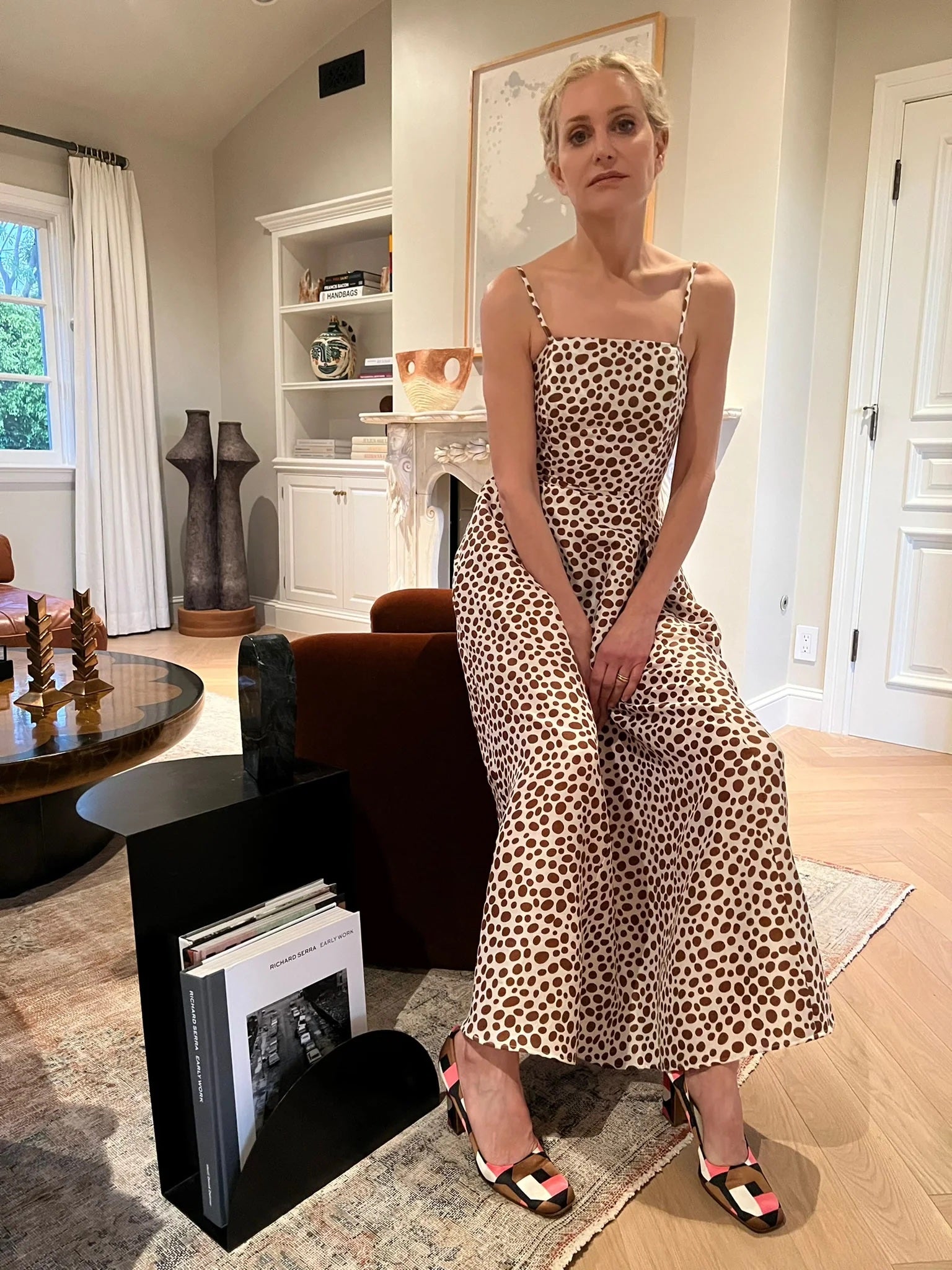 Kelly Dress : White & Brown Spots – Julie Harrah