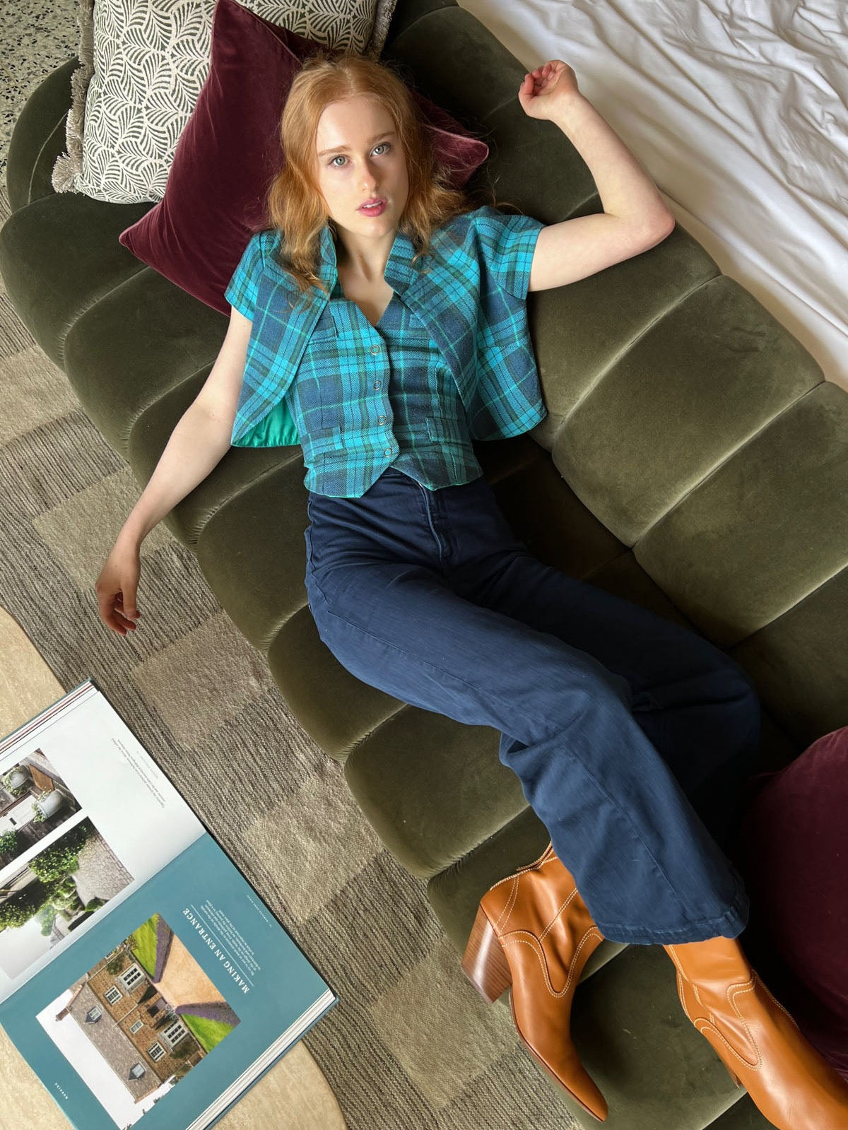 Coco Jacket : Turquoise Teal Plaid – Julie Harrah